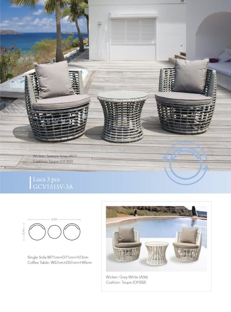 Luca 3 Piece Setting - Outdoor Furniture & BBQ's